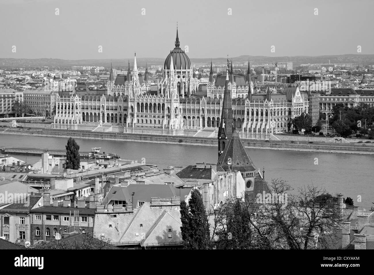 Budapest - outlook from walls to parliament Stock Photo - Alamy