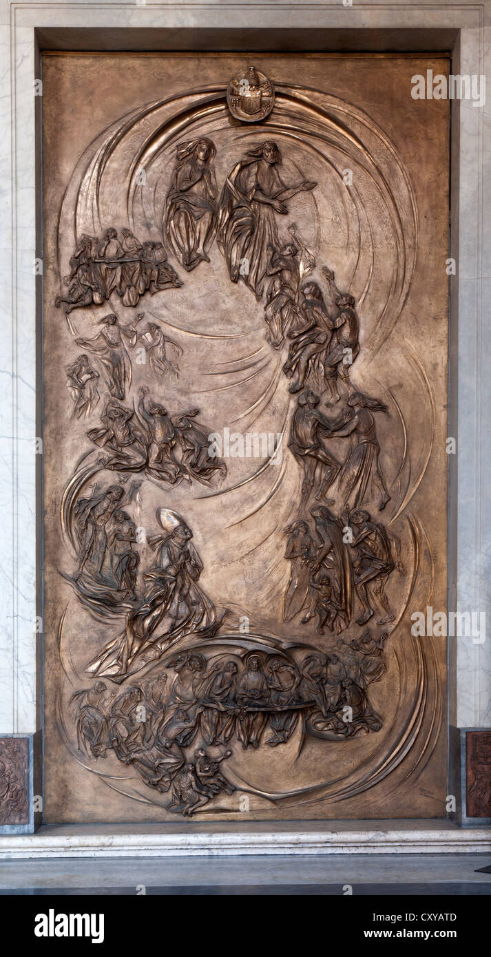 Rome - Last supper of Christ - from modern gate of basilica Santa Maria ...