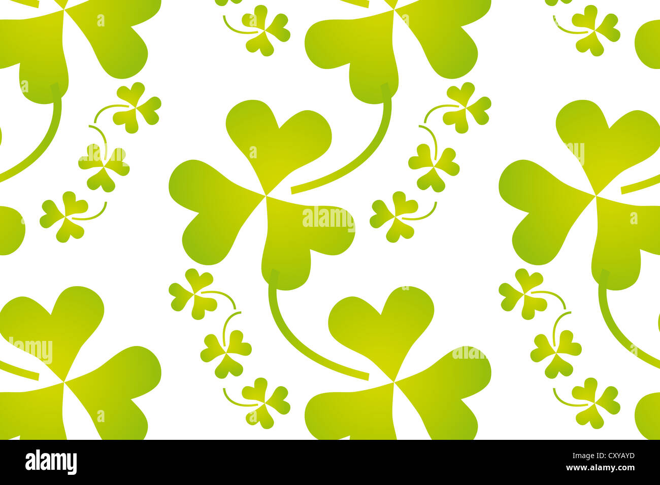 Seamless shamrock vector pattern on white Stock Photo - Alamy