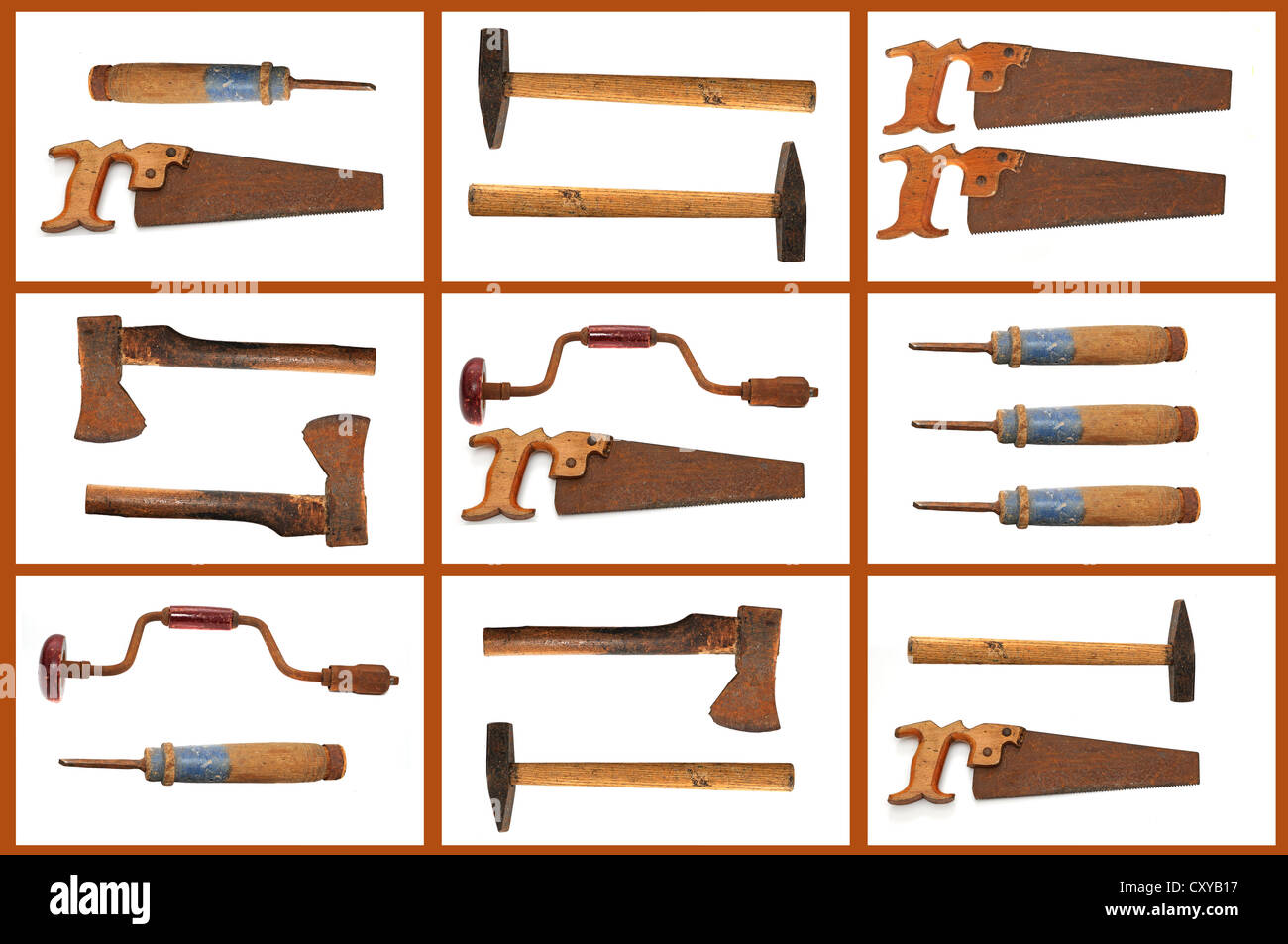 Old tools, collage Stock Photo - Alamy