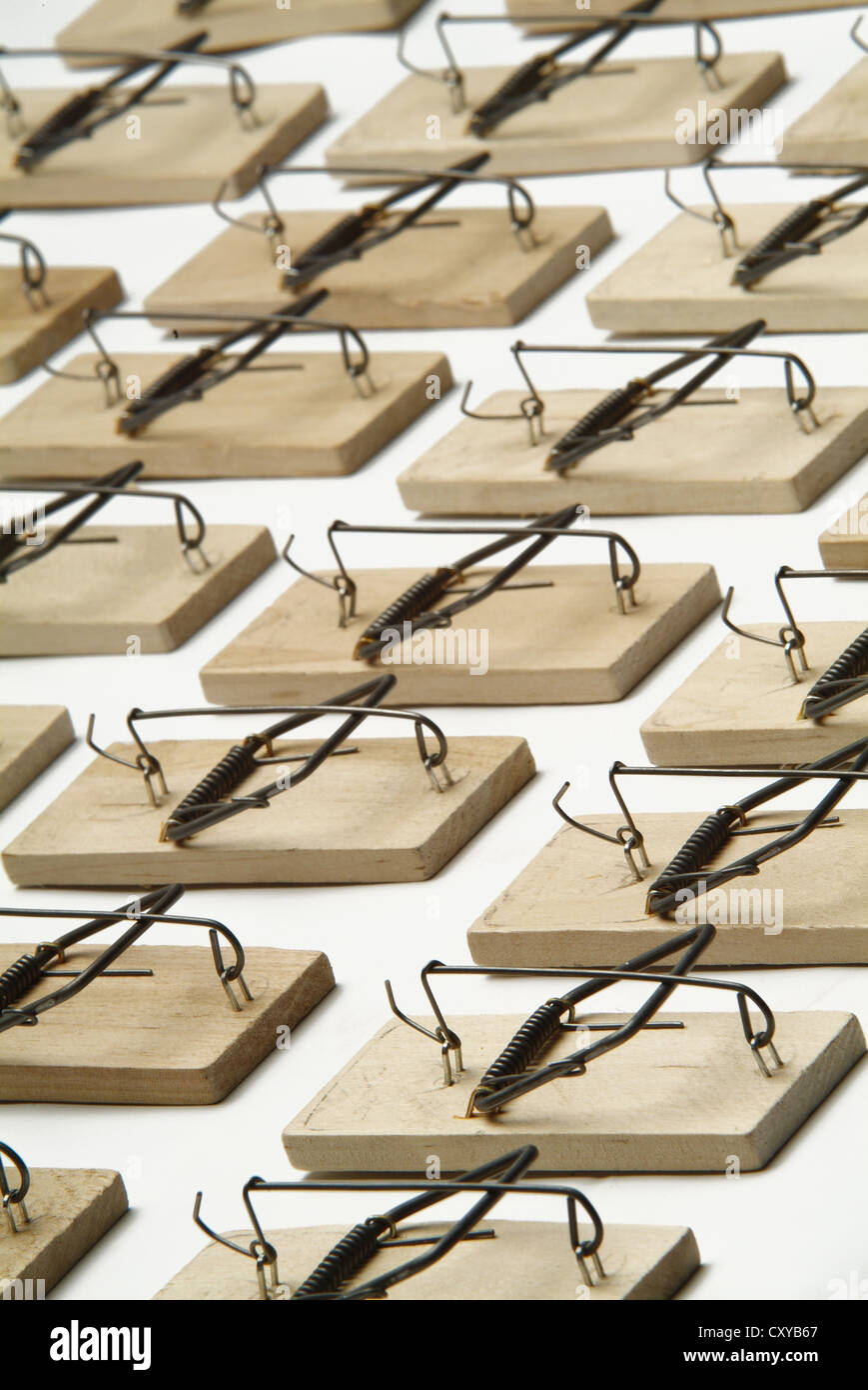 Mousetraps or mouse traps Stock Photo - Alamy