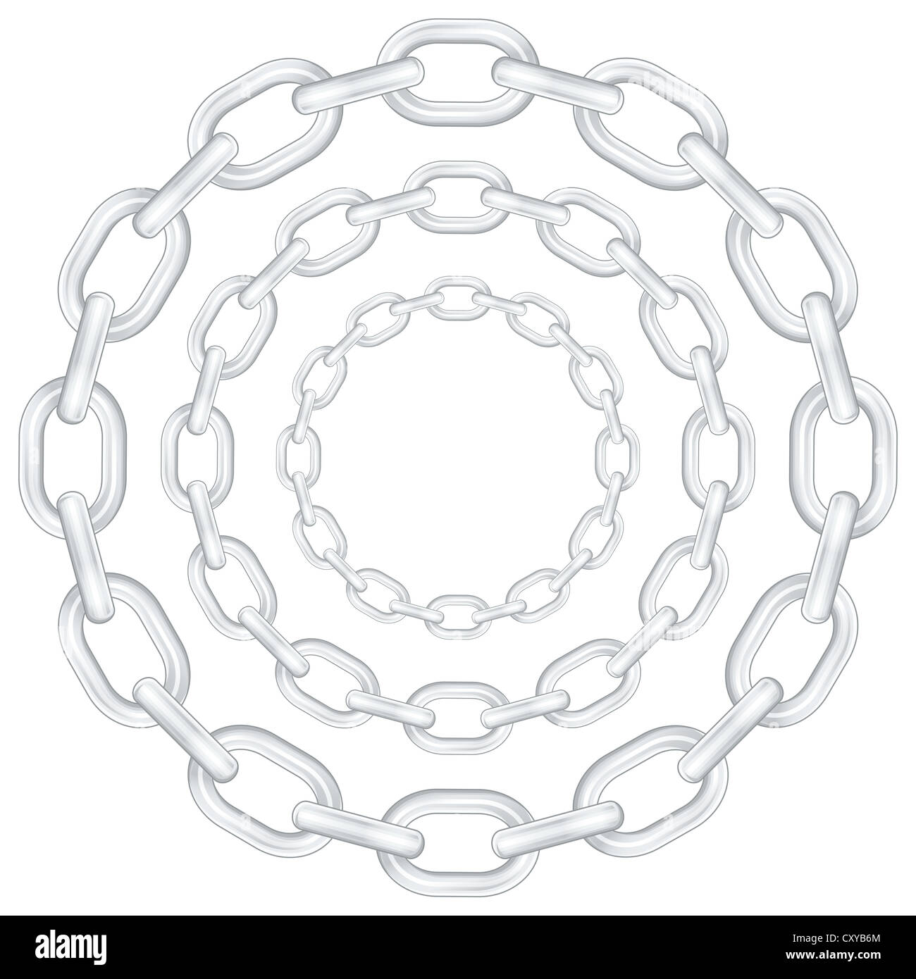 Circle chains isolated on white background. Vector illustration Stock ...
