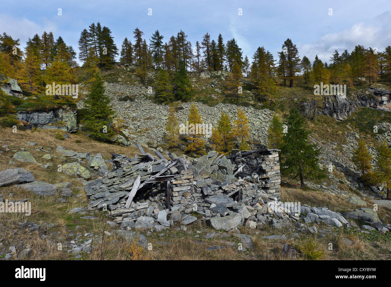 ruins in the Gran Paradiso NP, Piedmont, Italy Stock Photo - Alamy