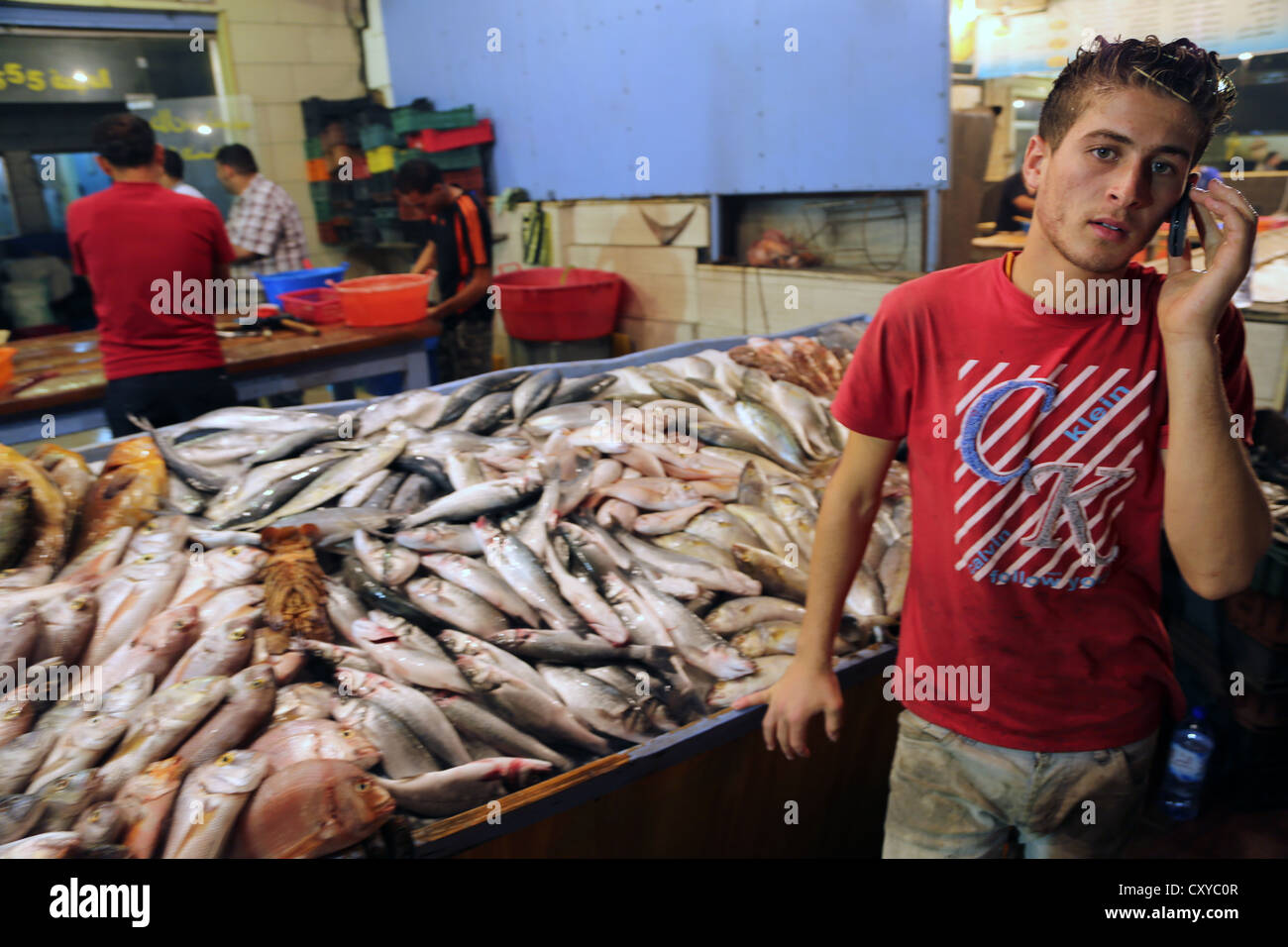 Libya, Tripoli, fishermen, fish vendors Stock Photo - Alamy