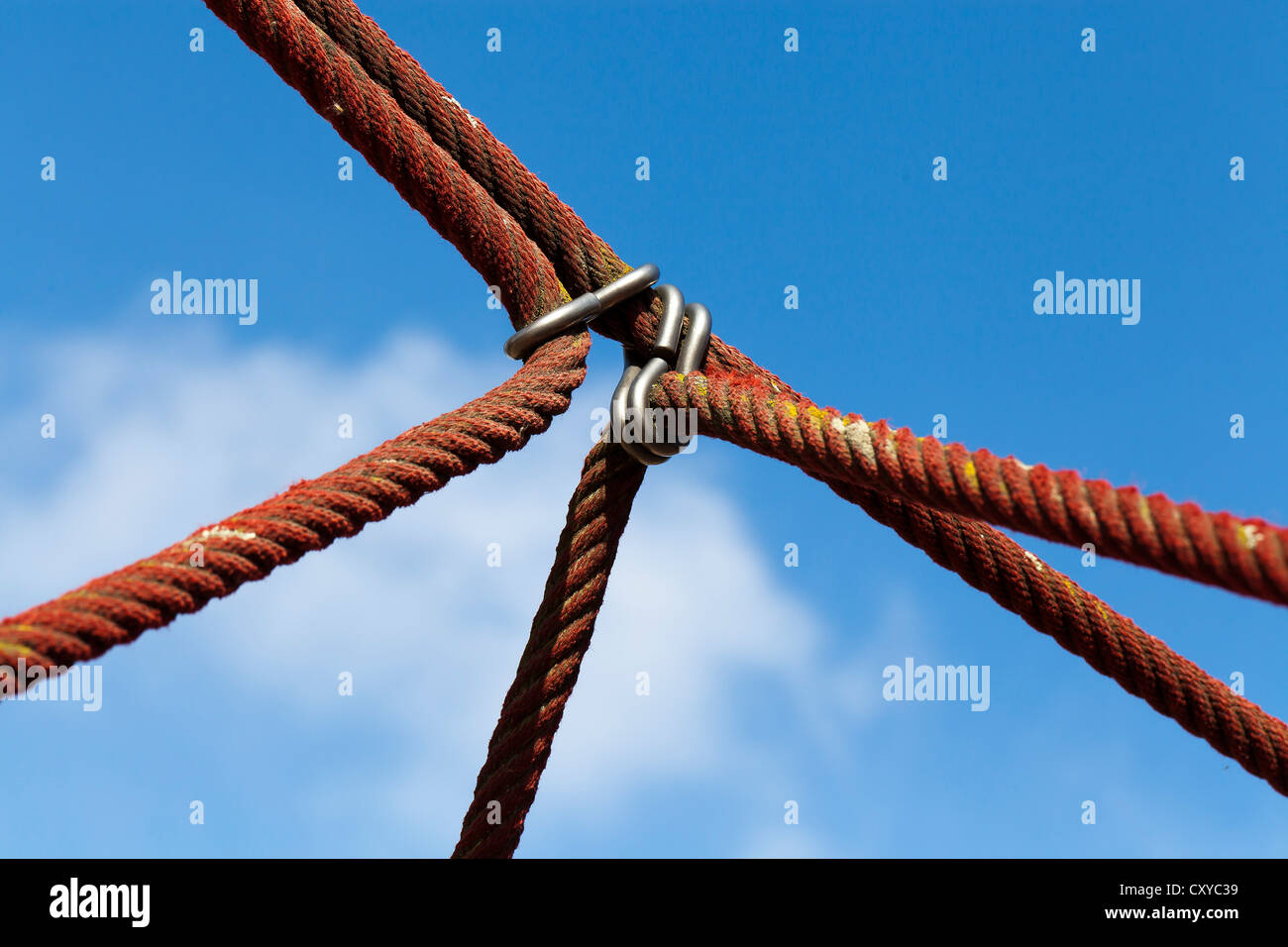 Ropes on a climbing frame, Berlin Stock Photo - Alamy