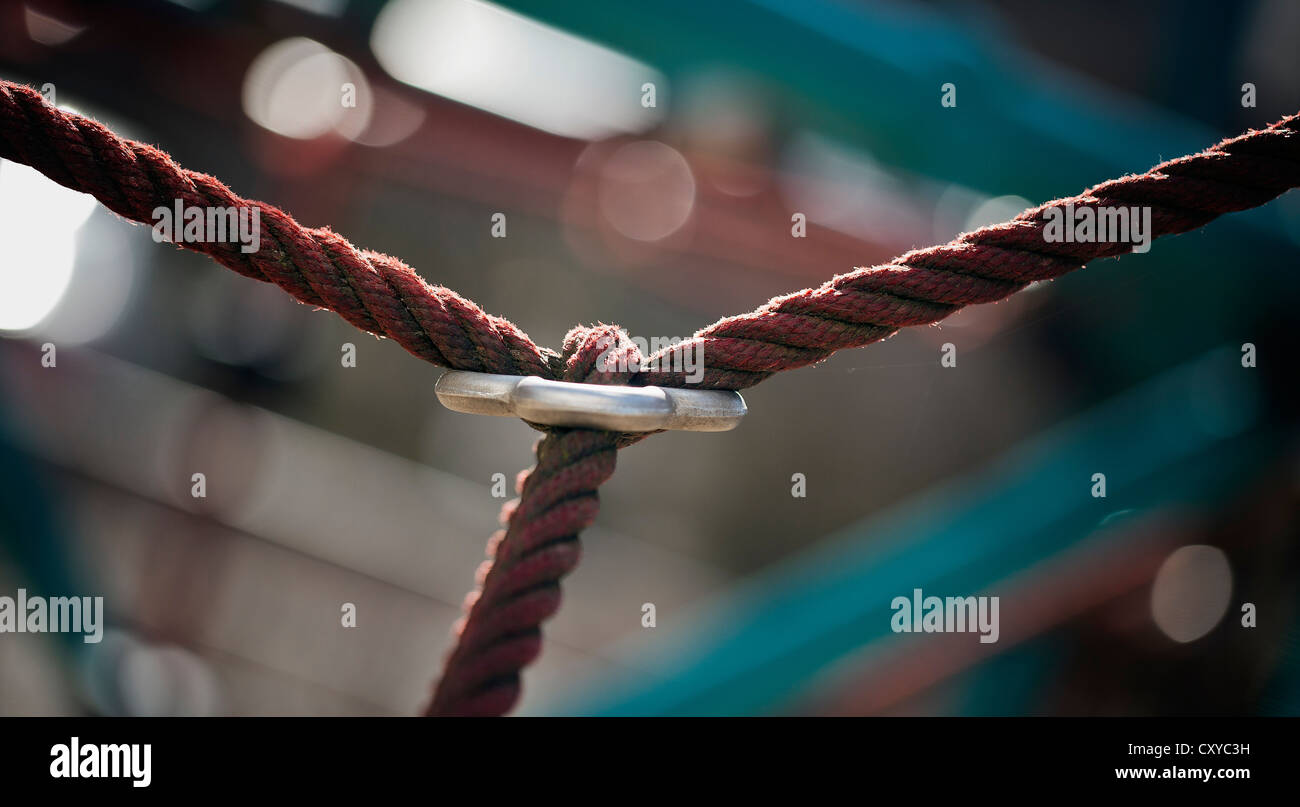 Ropes on a climbing frame, Berlin Stock Photo - Alamy