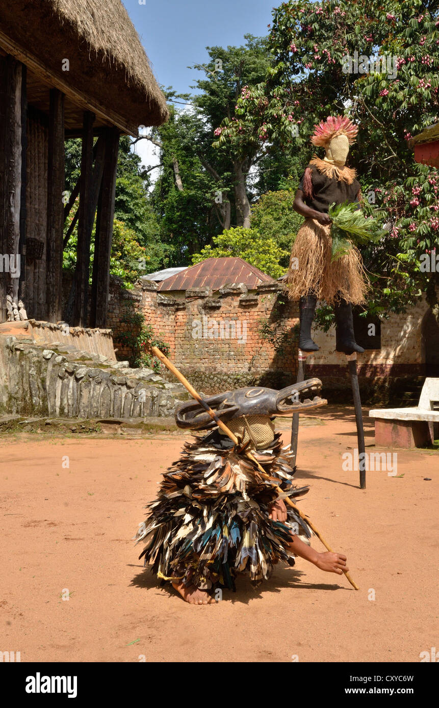 Traditional dance at the palace of Bafut, one of the traditional ...