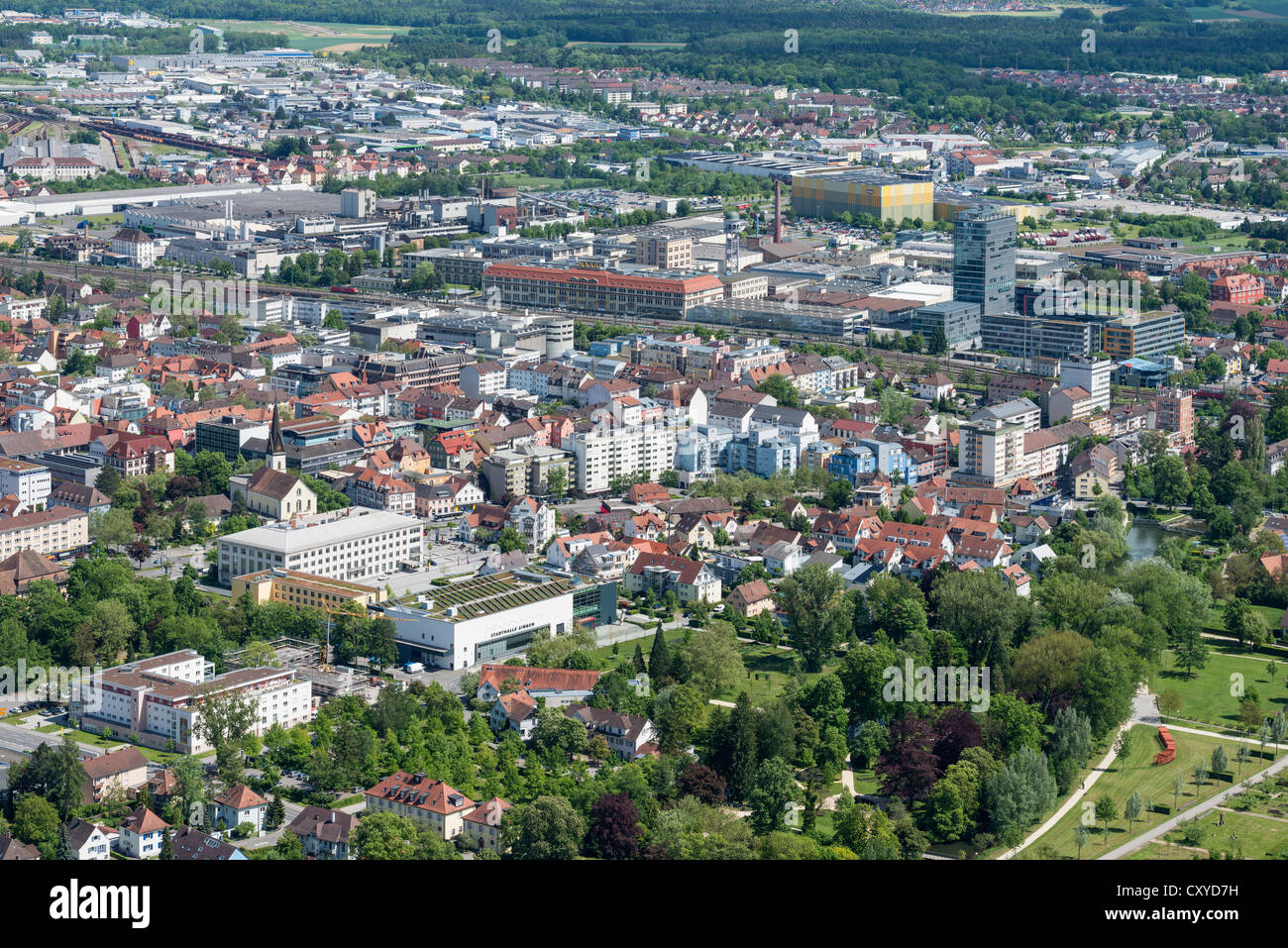 View of the town centre of Singen am Hohentwiel, Baden-Wuerttemberg ...