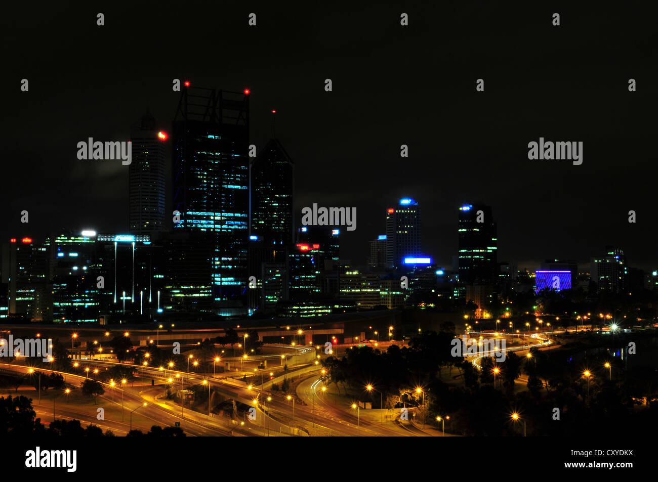 Perth night view from Kings Park Stock Photo - Alamy