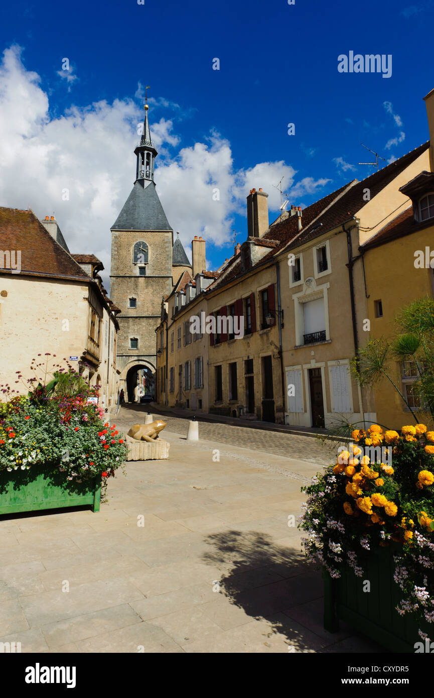 Town Gate and Clock Tower, Avallon Stock Photo - Alamy