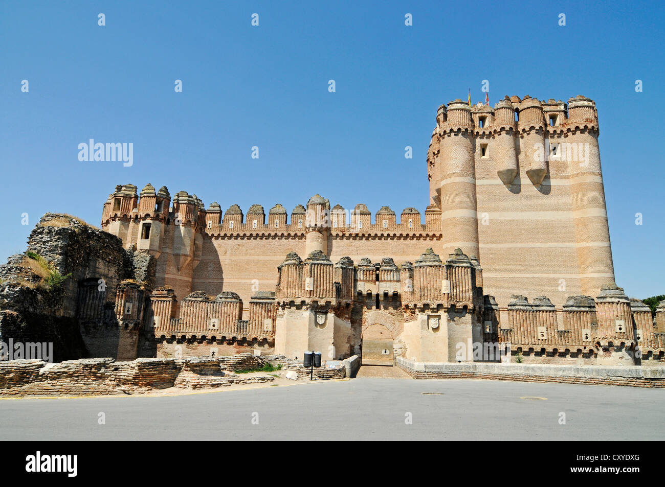 Castillo, castle, Mudejar style, museum, Coca, Segovia province ...