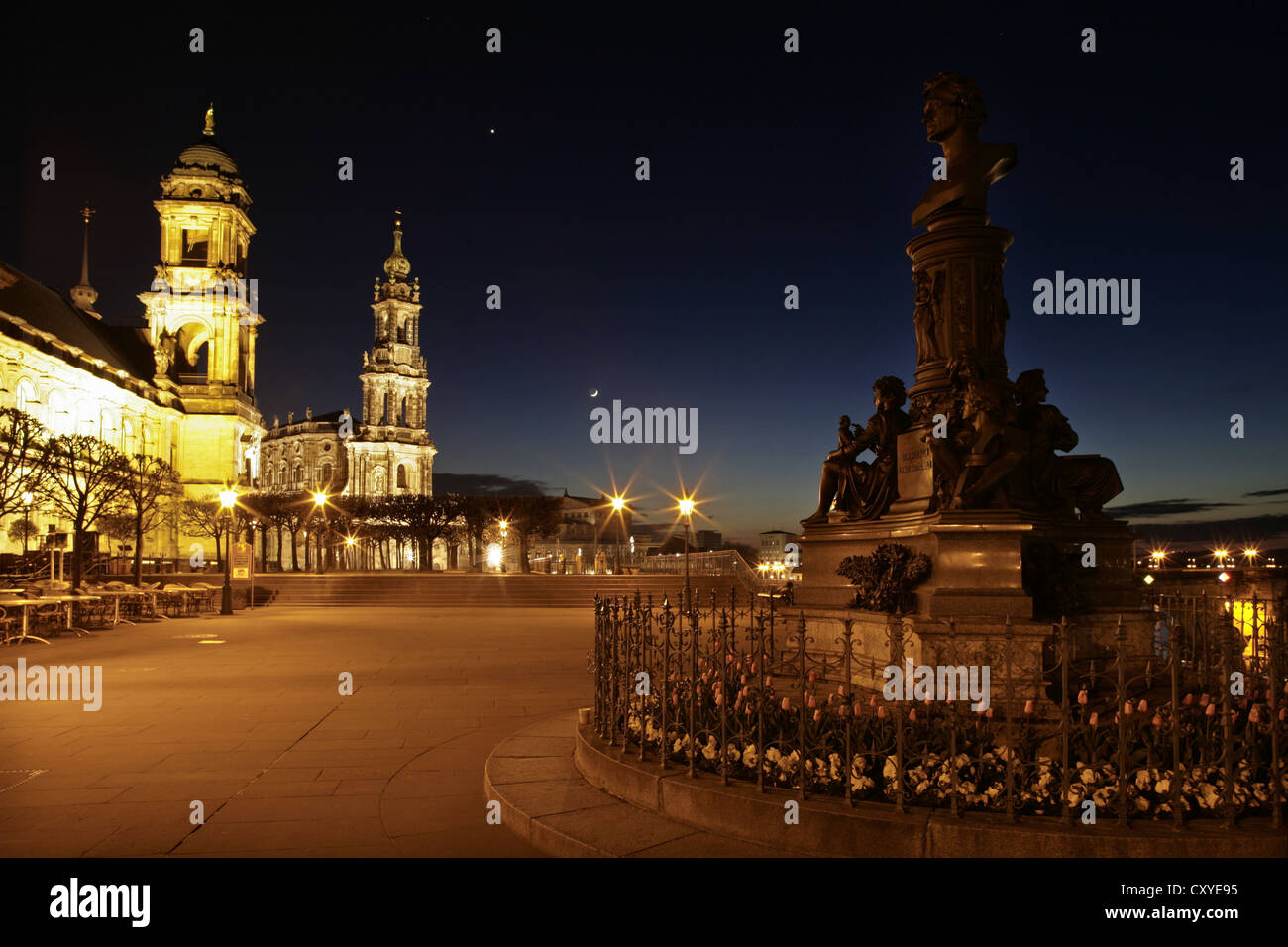 The Standehaus and Hofkirche from Bruhl Terrace, known as the Balcony ...