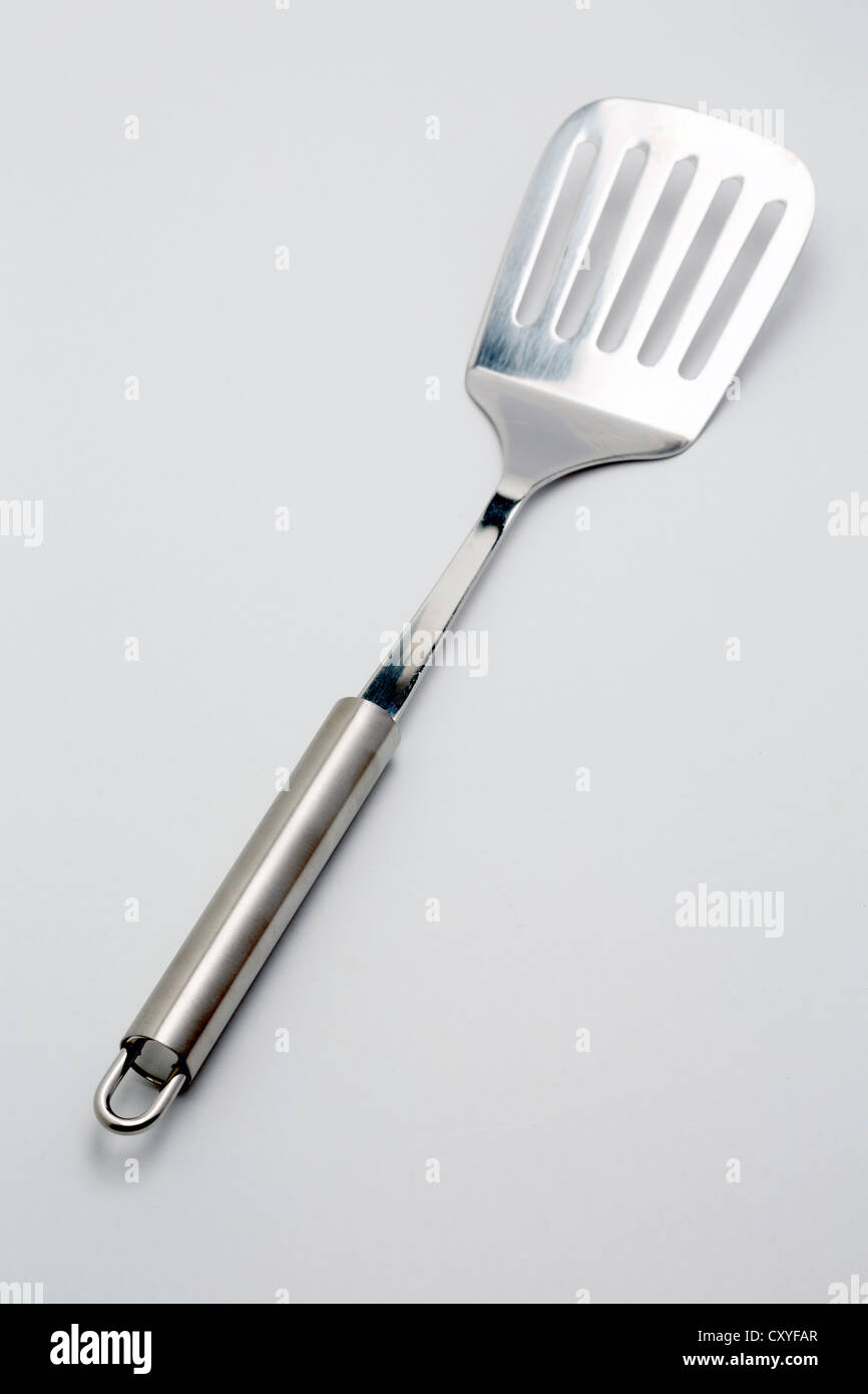 Stainless steel Spatula on White background Stock Photo - Alamy