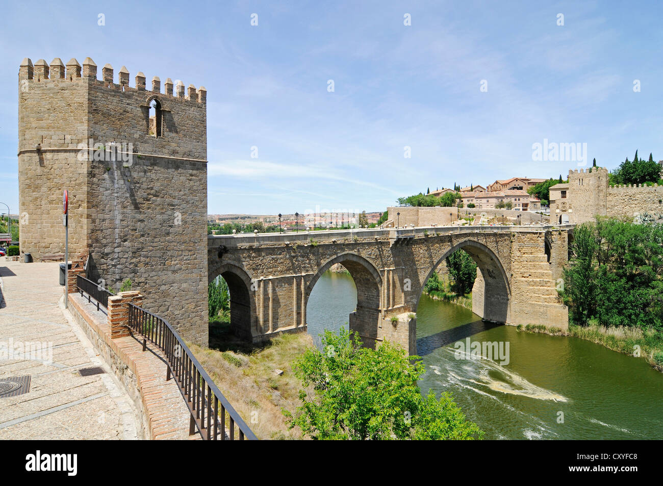 Puente de San Martin, bridge over the Tagus river, Rio Tajo, Toledo ...