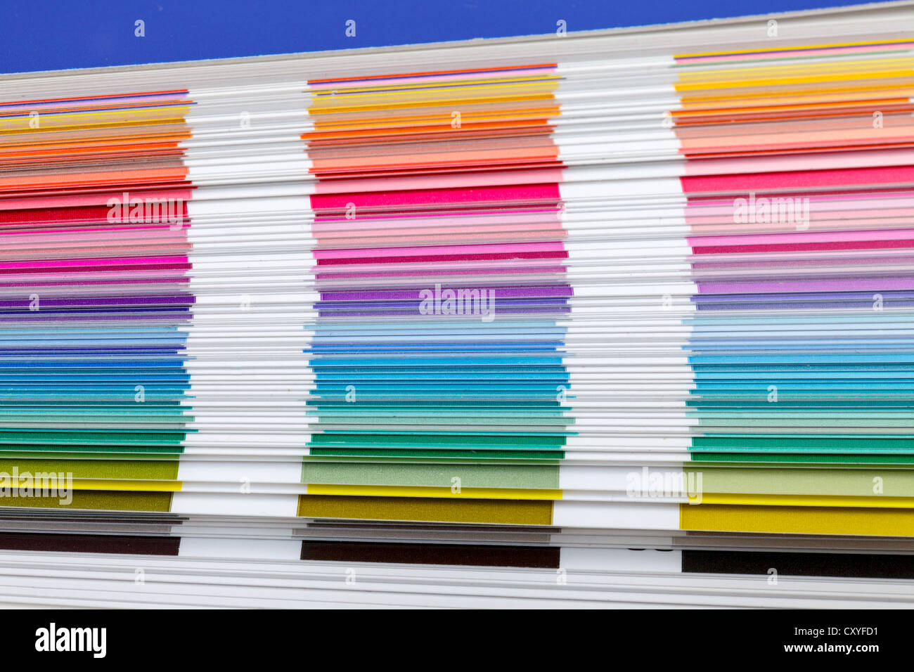 Colour guide displaying a range of hues for all the spectral colours ...