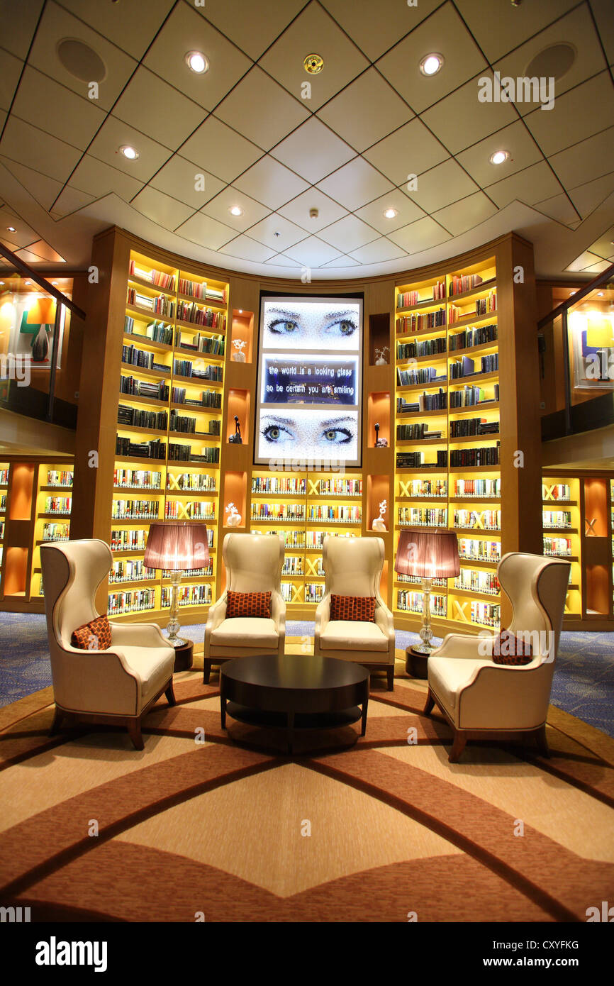 Celebrity Reflection cruise ship, launched in October 2012. The Library ...