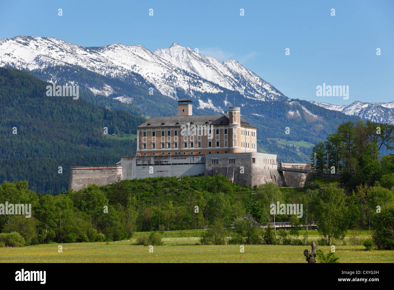 Schloss Trautenfels Castle, Ennstal valley, Upper Styria, Styria ...