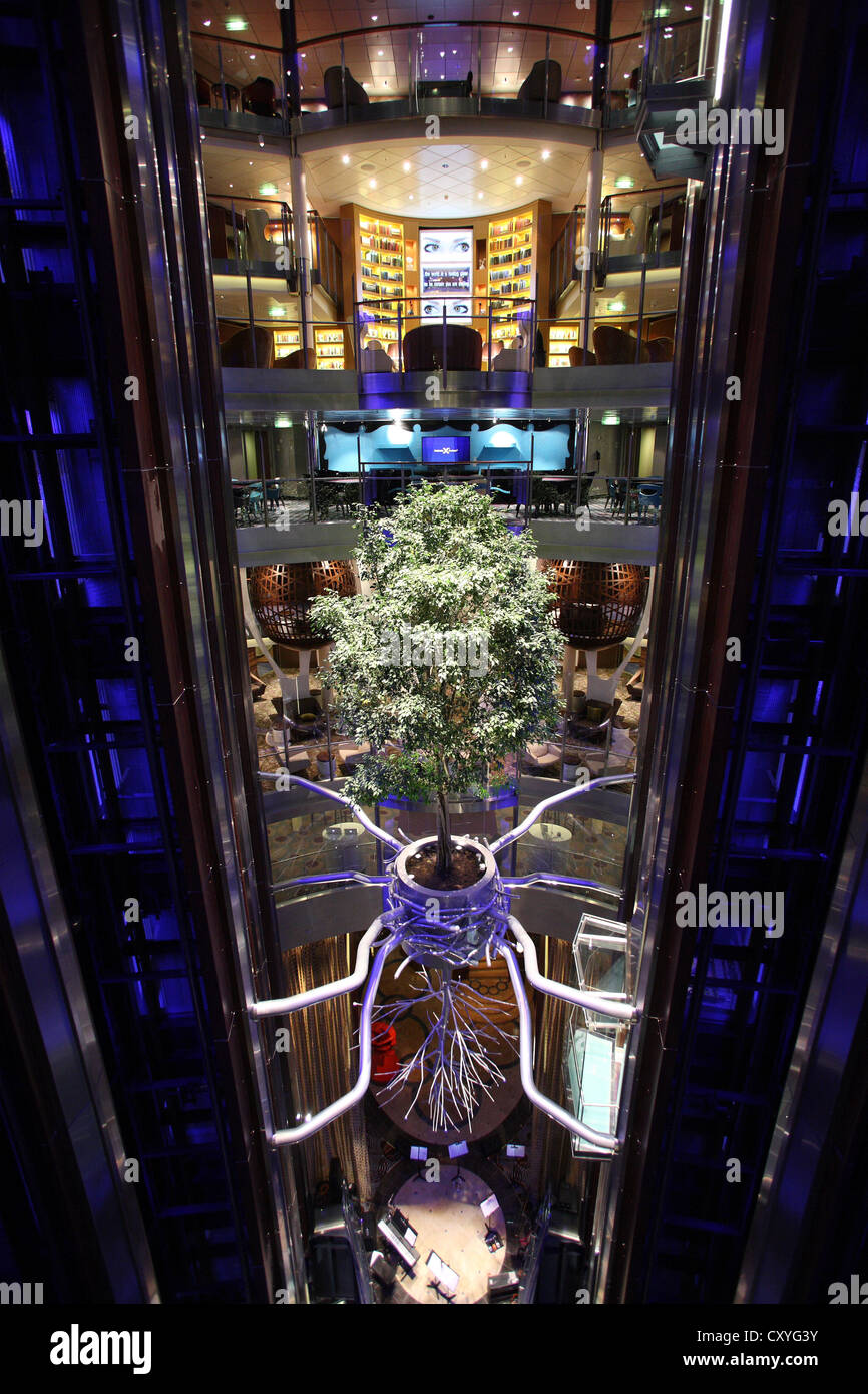 Celebrity Reflection cruise ship, launched in October 2012. A tree ...