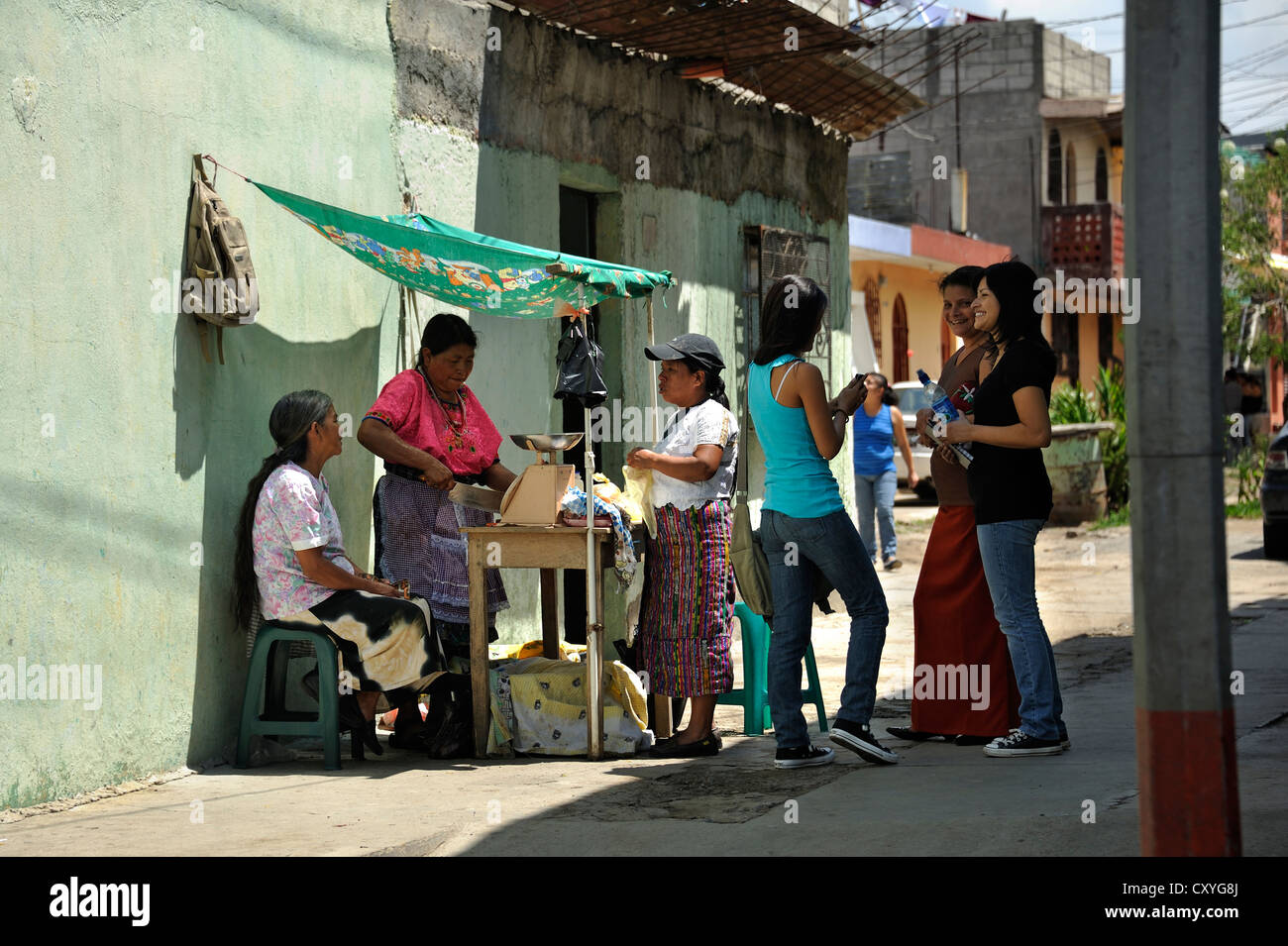 Stall on the street, El Mesquital slum, Guatemala City, Guatemala ...