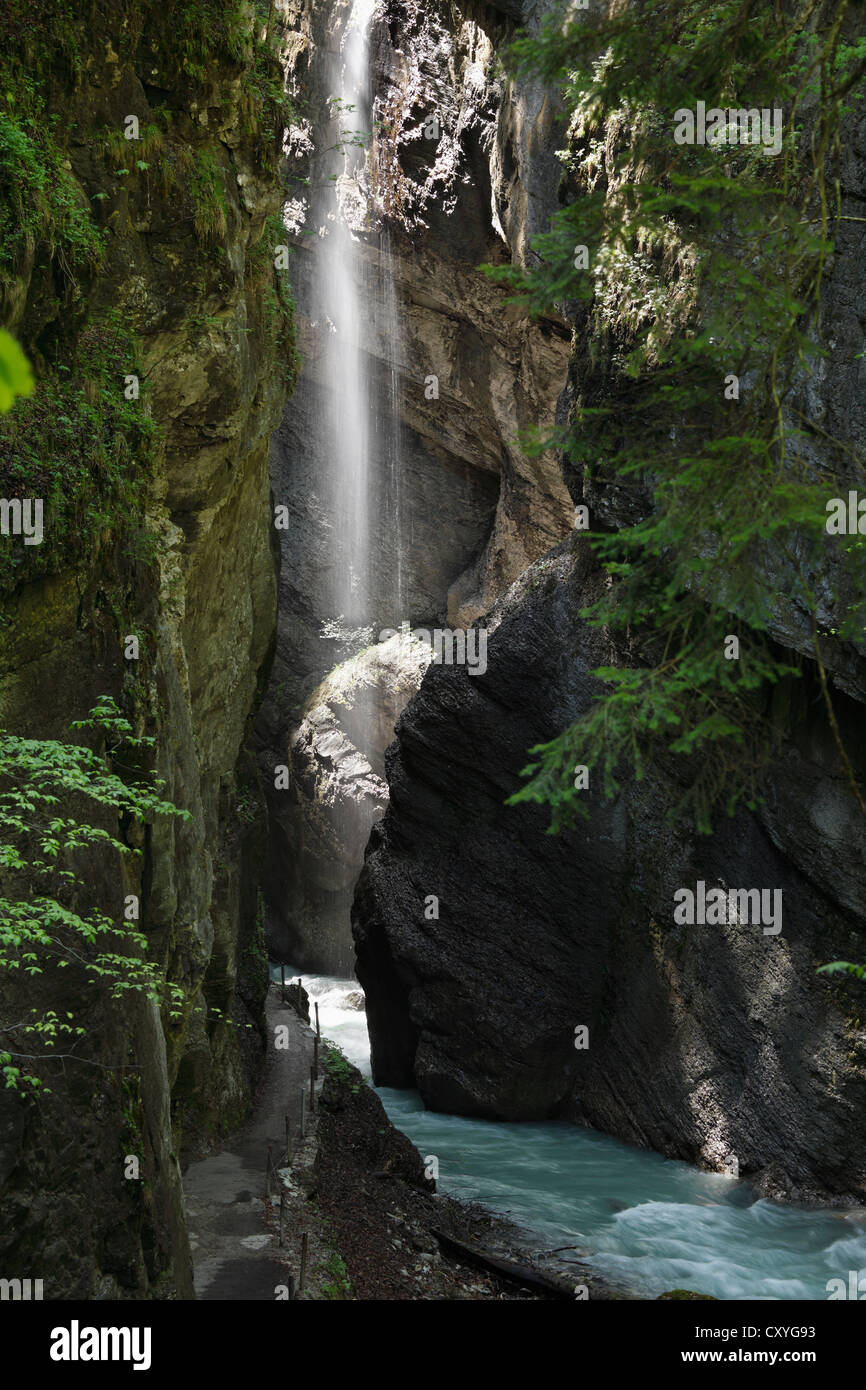 Partnachklamm gorge, Partnach river, Garmisch-Partenkirchen ...