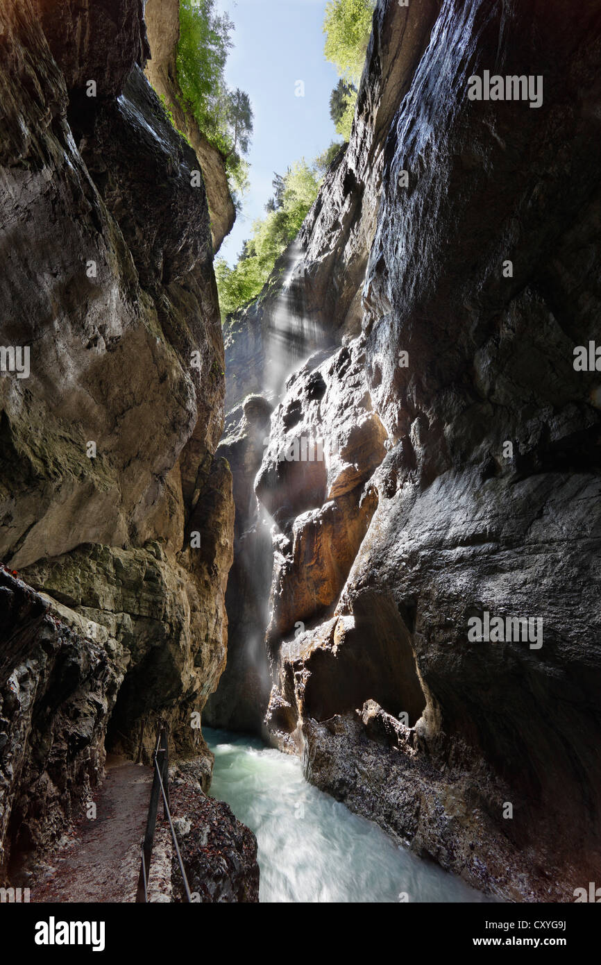 Partnachklamm gorge, Partnach river, Garmisch-Partenkirchen ...