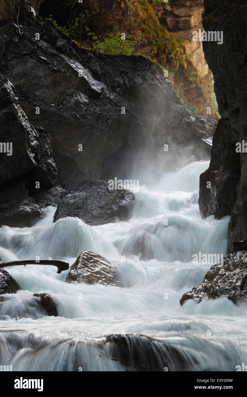 Partnachklamm gorge, Partnach river, Garmisch-Partenkirchen ...
