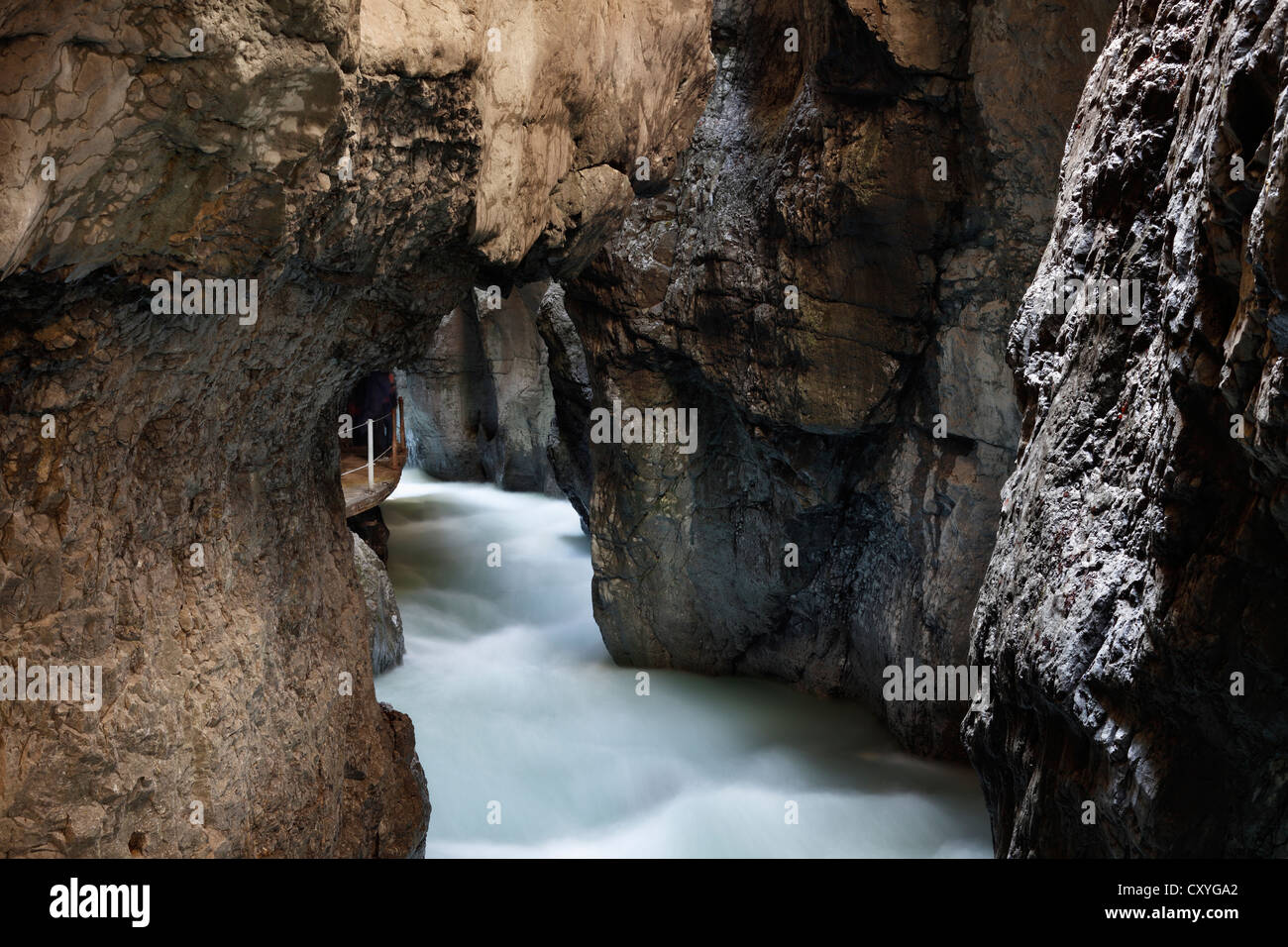 Partnachklamm gorge, Partnach river, Garmisch-Partenkirchen ...