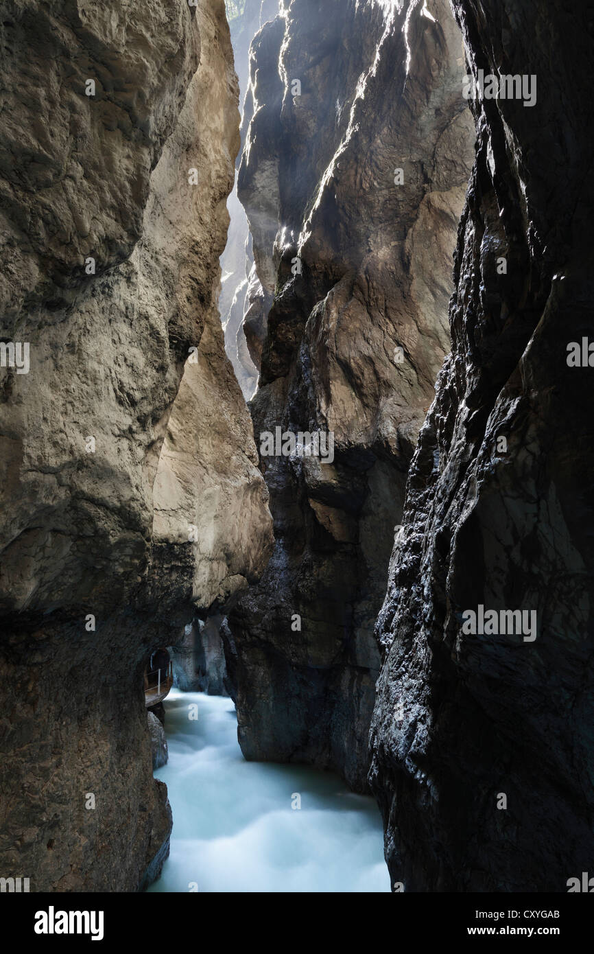 Partnachklamm gorge, Partnach river, Garmisch-Partenkirchen ...