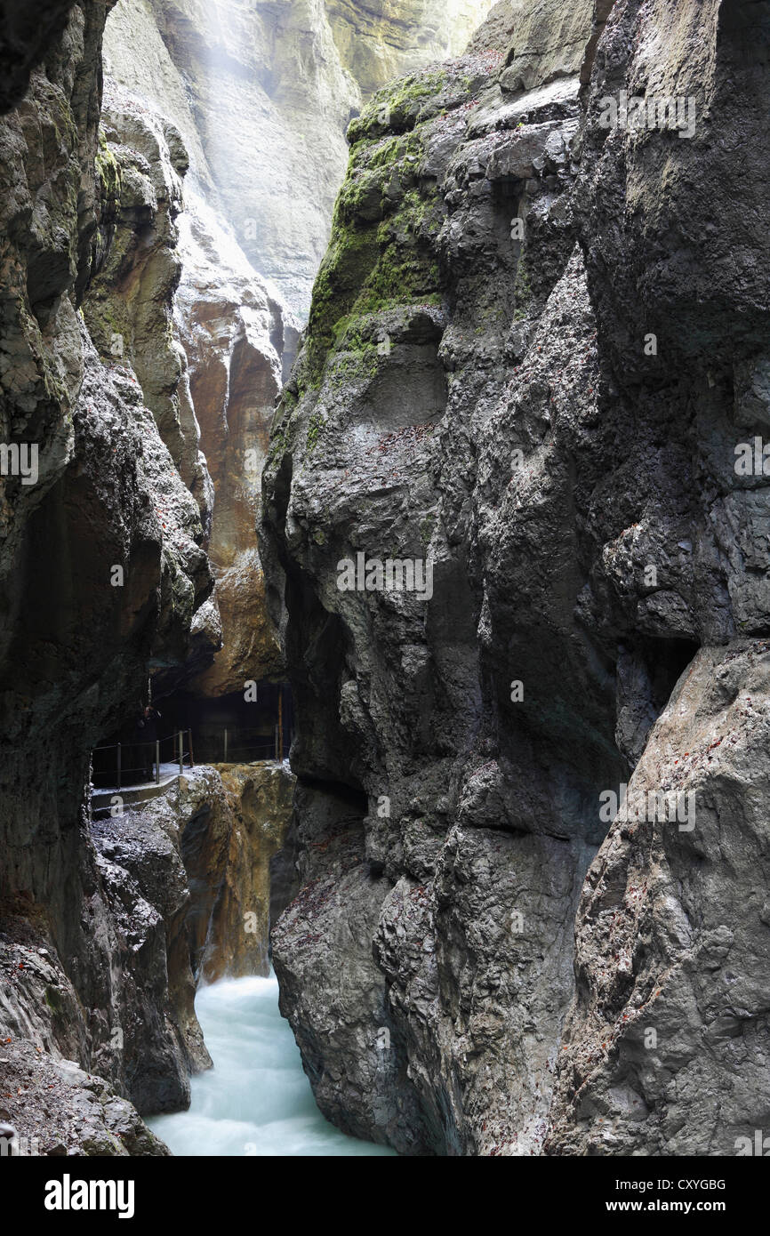 Partnachklamm gorge, Partnach river, Garmisch-Partenkirchen ...