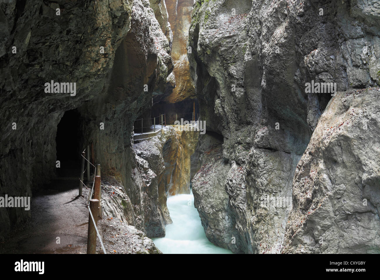 Partnachklamm gorge, Partnach river, Garmisch-Partenkirchen ...