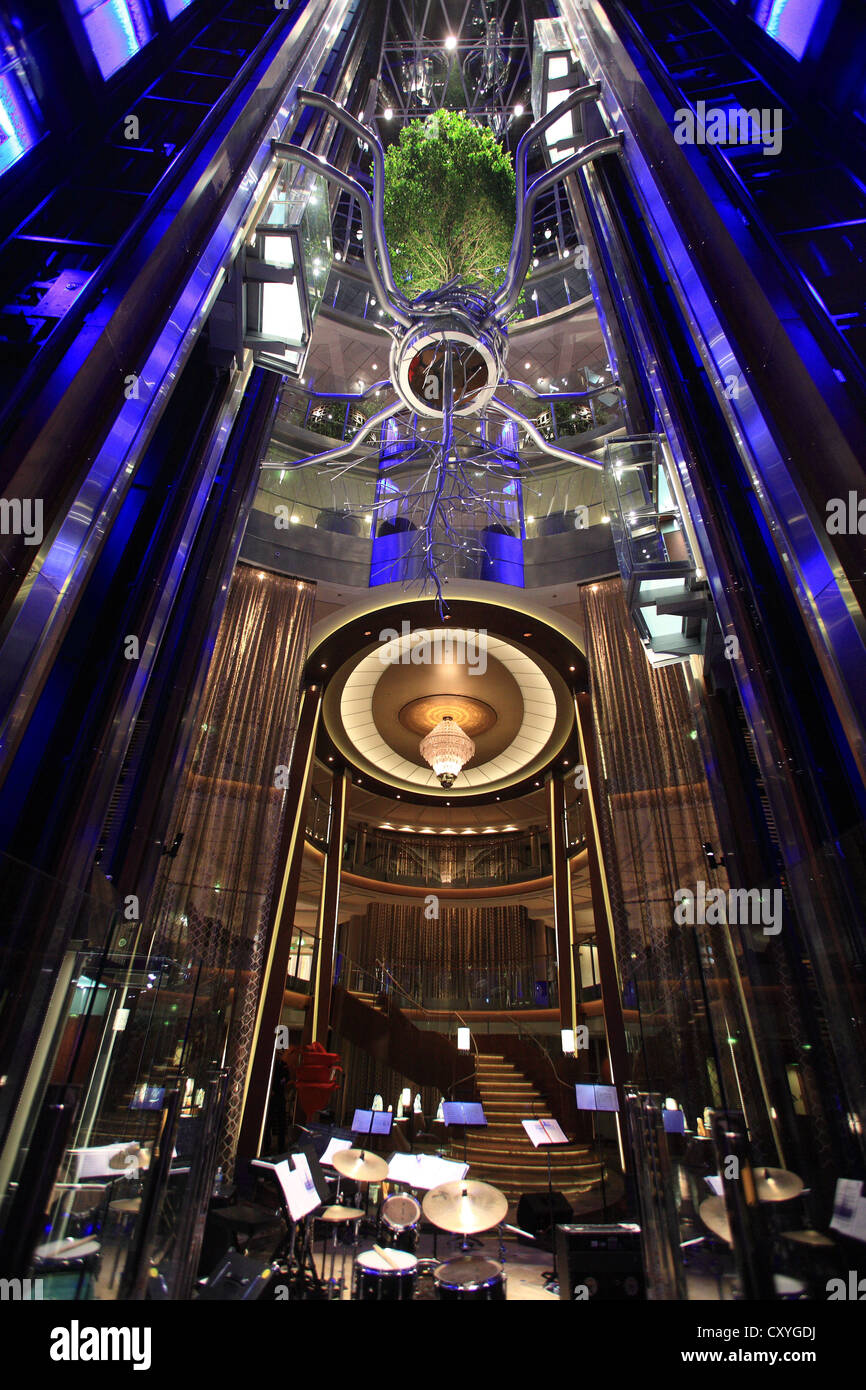 Celebrity Reflection cruise ship, launched in October 2012. A lift ...