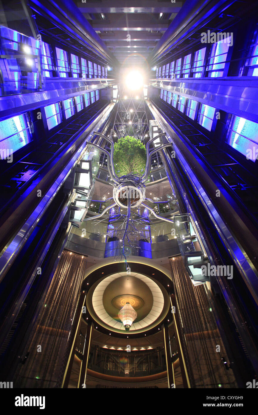 Celebrity Reflection cruise ship, launched in October 2012. A lift ...