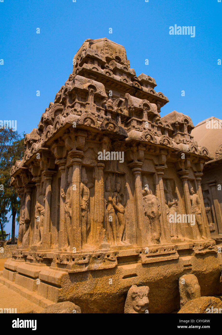 Rock cut monolithic arjuna ratha temple hi-res stock photography and ...