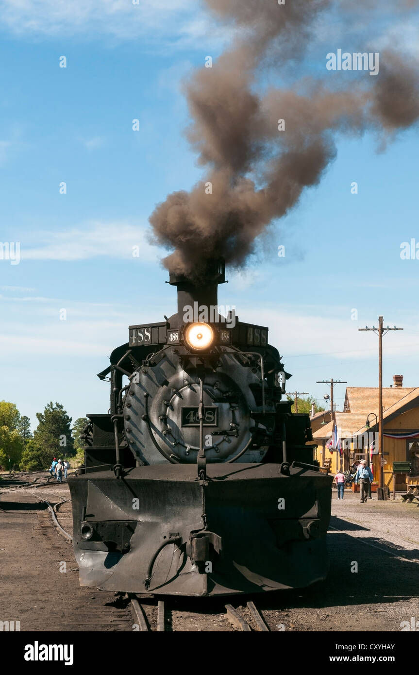 New Mexico, Chama, Cumbres & Toltec Scenic Railroad, steam locomotive ...
