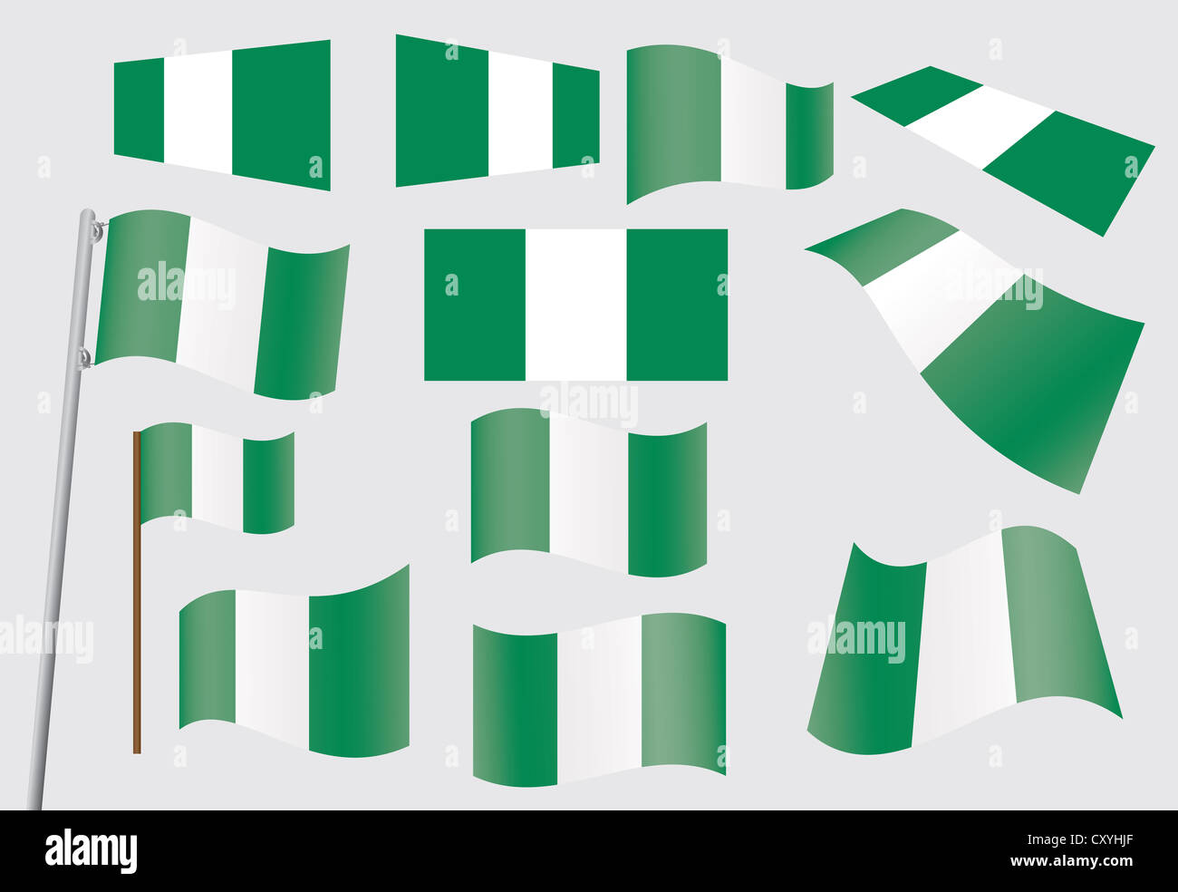 set of flags of Nigeria Stock Photo - Alamy