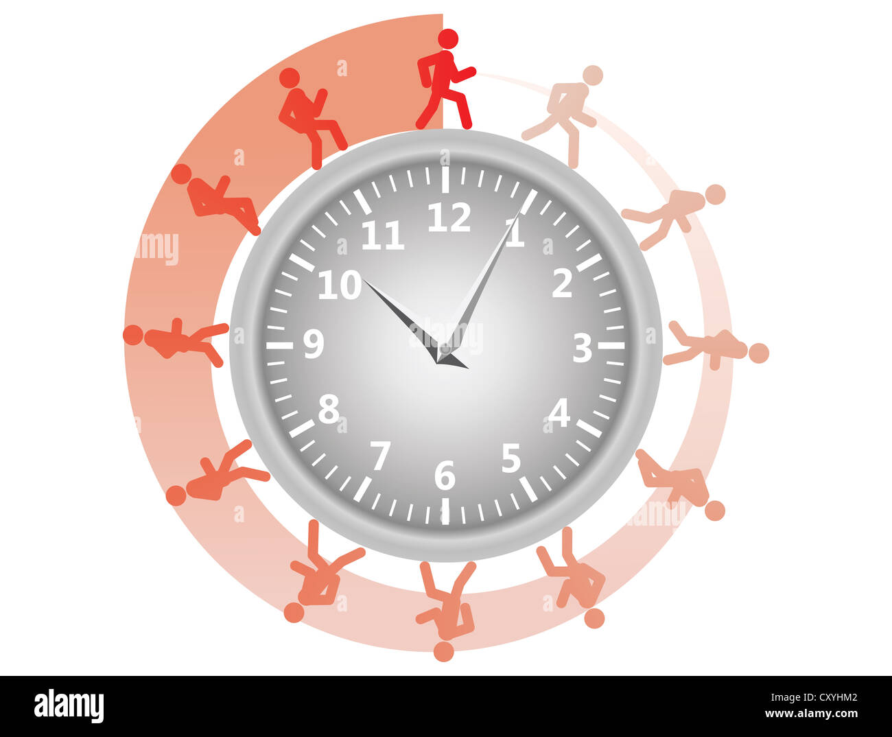 man running around the clock Stock Photo - Alamy