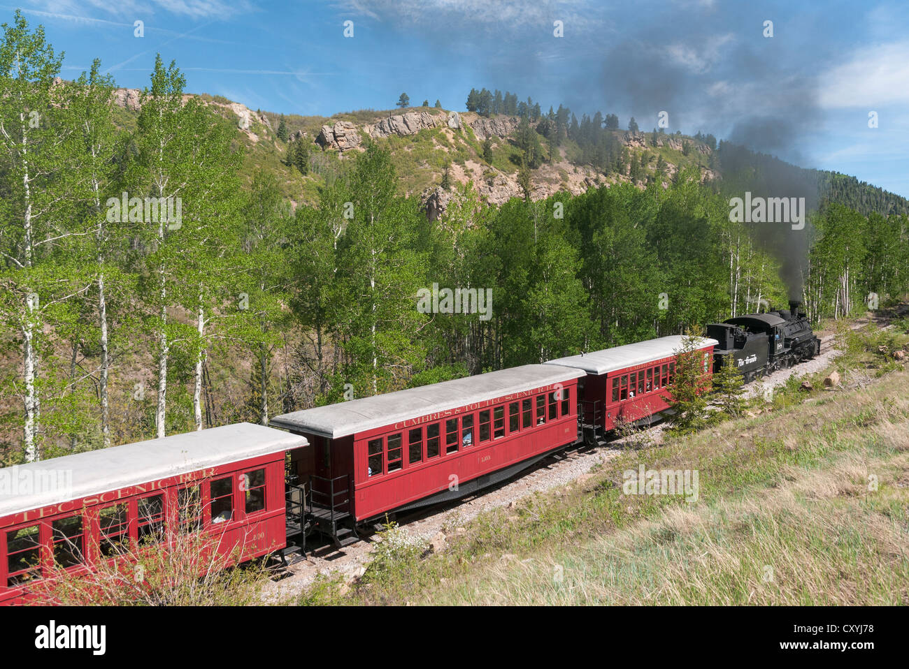 New Mexico, Cumbres & Toltec Scenic Railroad, steam locomotive Stock ...