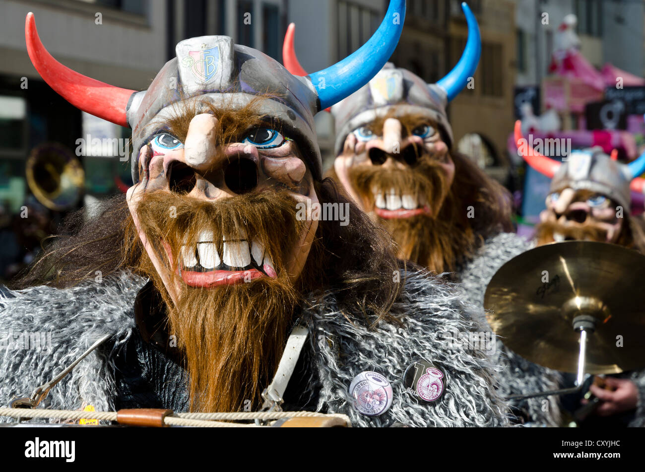 "Guggenmusik" carnival marching band, procession at "Basler Fasnet ...