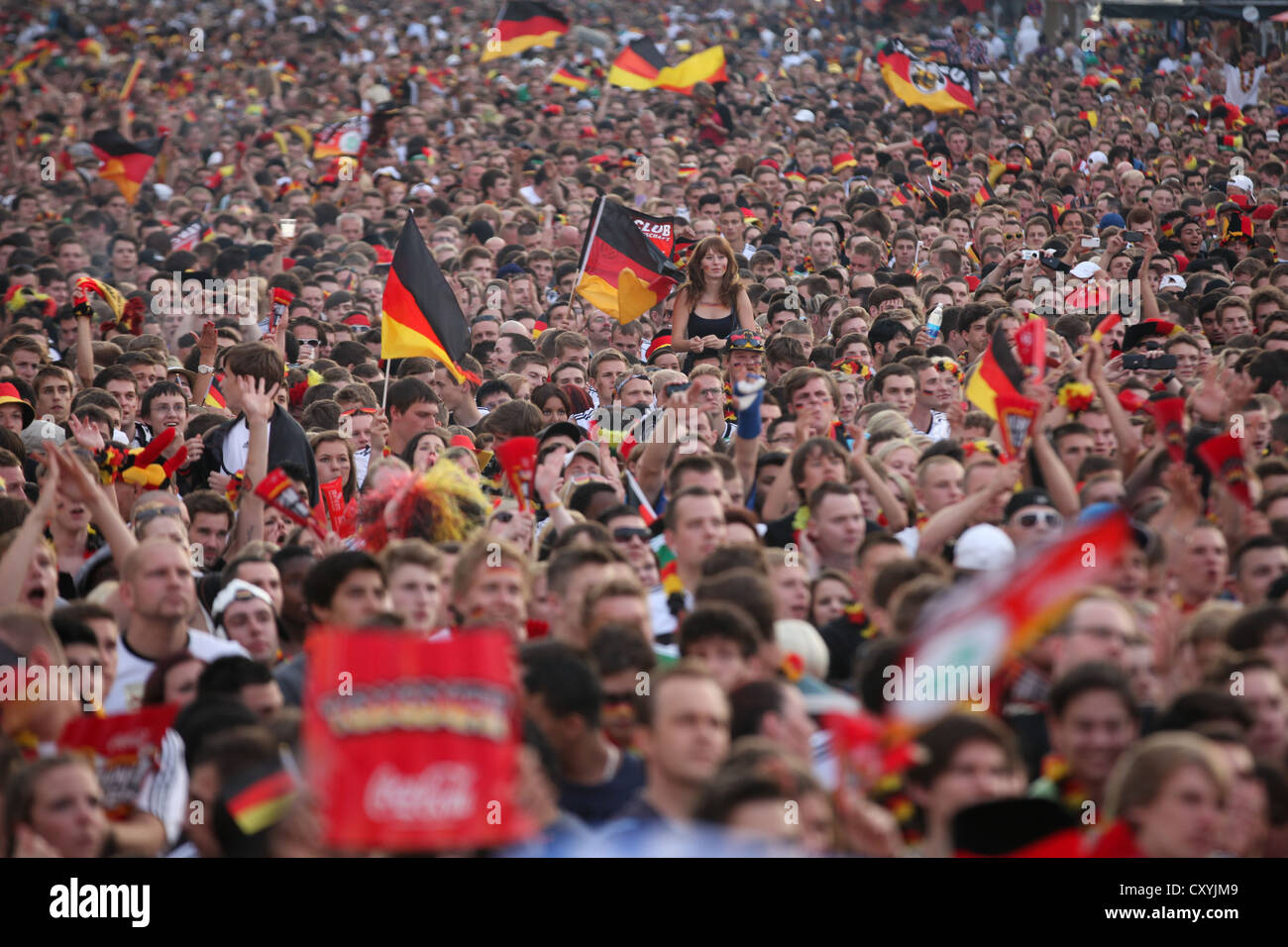 Fans at the fan mile at the Brandenburg Gate, 2012 UEFA European ...