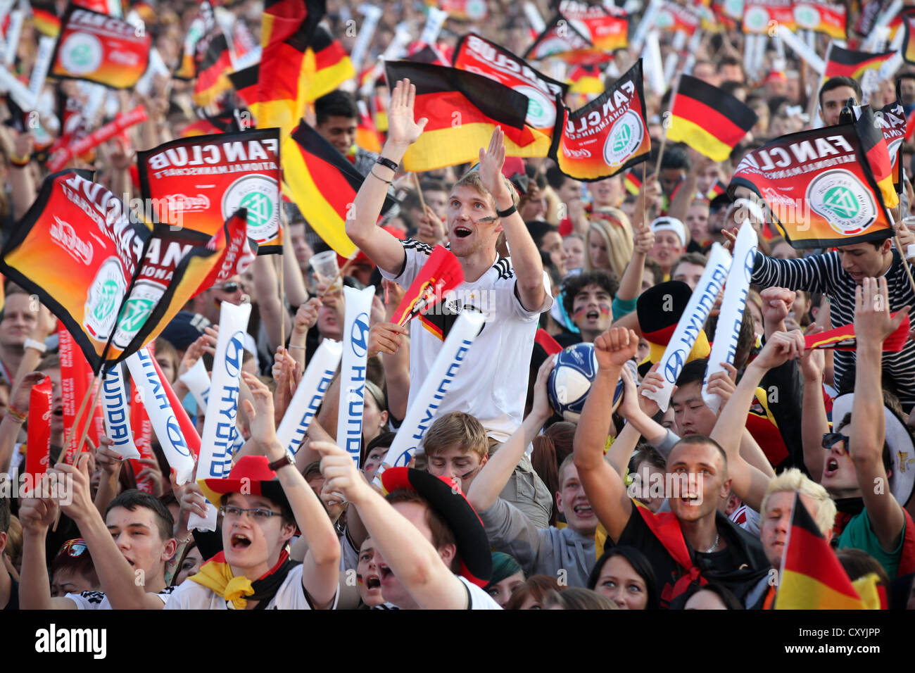 Fans at the fan mile at the Brandenburg Gate, 2012 UEFA European ...