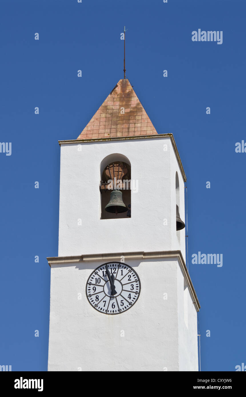 Church tower Calella de Palafrugell, Costa Brava, Spain Stock Photo - Alamy