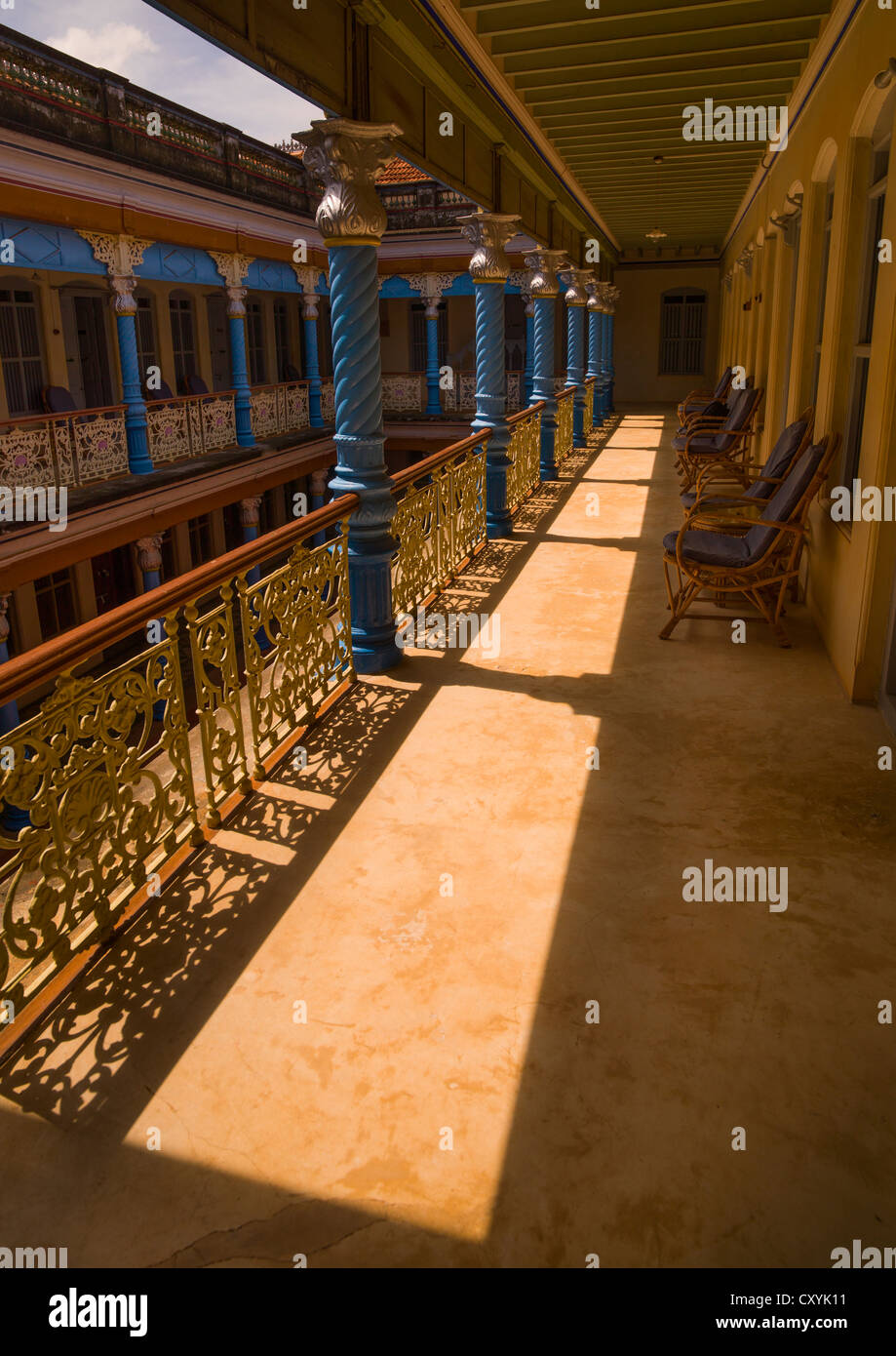 Courtyard Of Chettinad Mansion In Kanadukathan Chettinad, India Stock ...