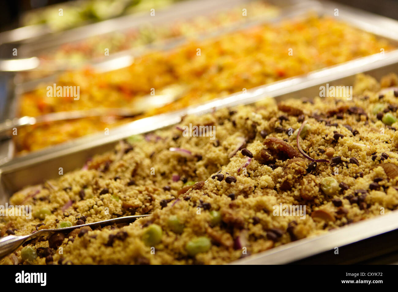organic deli delicatessen food counter and salad bar Stock Photo - Alamy