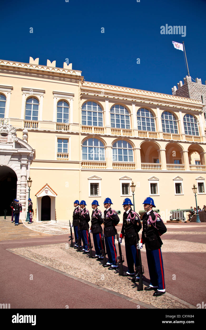 Princely Guard at the Prince's Palace in Le Rocher, Principality of ...