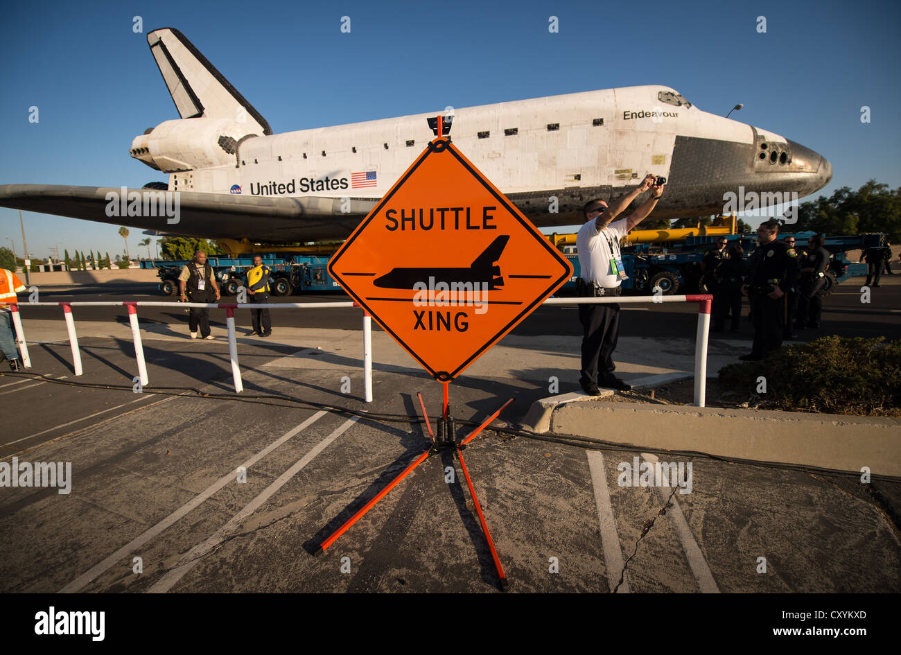 NASA space shuttle Endeavour stopped at the Forum in Inglewood while on ...