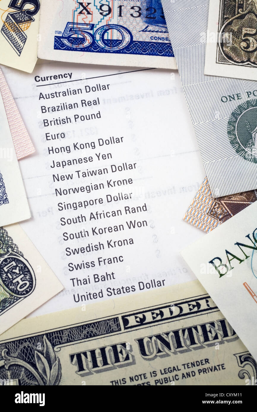 Foreign currencies hi-res stock photography and images - Alamy