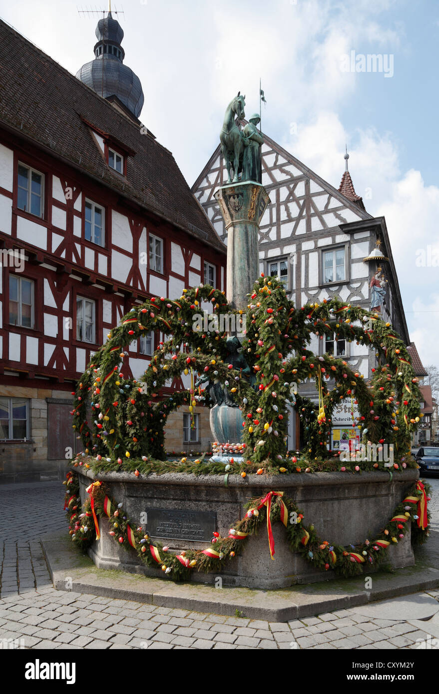 Easter fountain, warrior fountain, town hall square, Rathausplatz ...