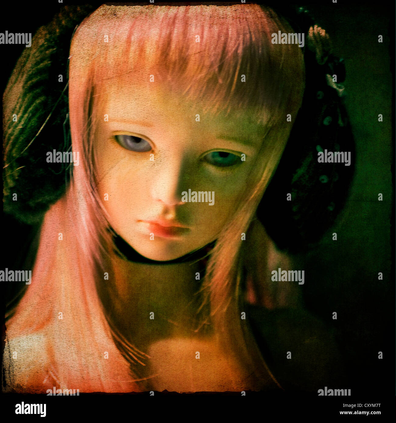 Close up of dolls face looking upset Stock Photo - Alamy