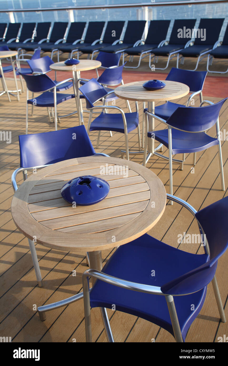 Celebrity Reflection cruise ship, launched in October 2012. Tables and ...