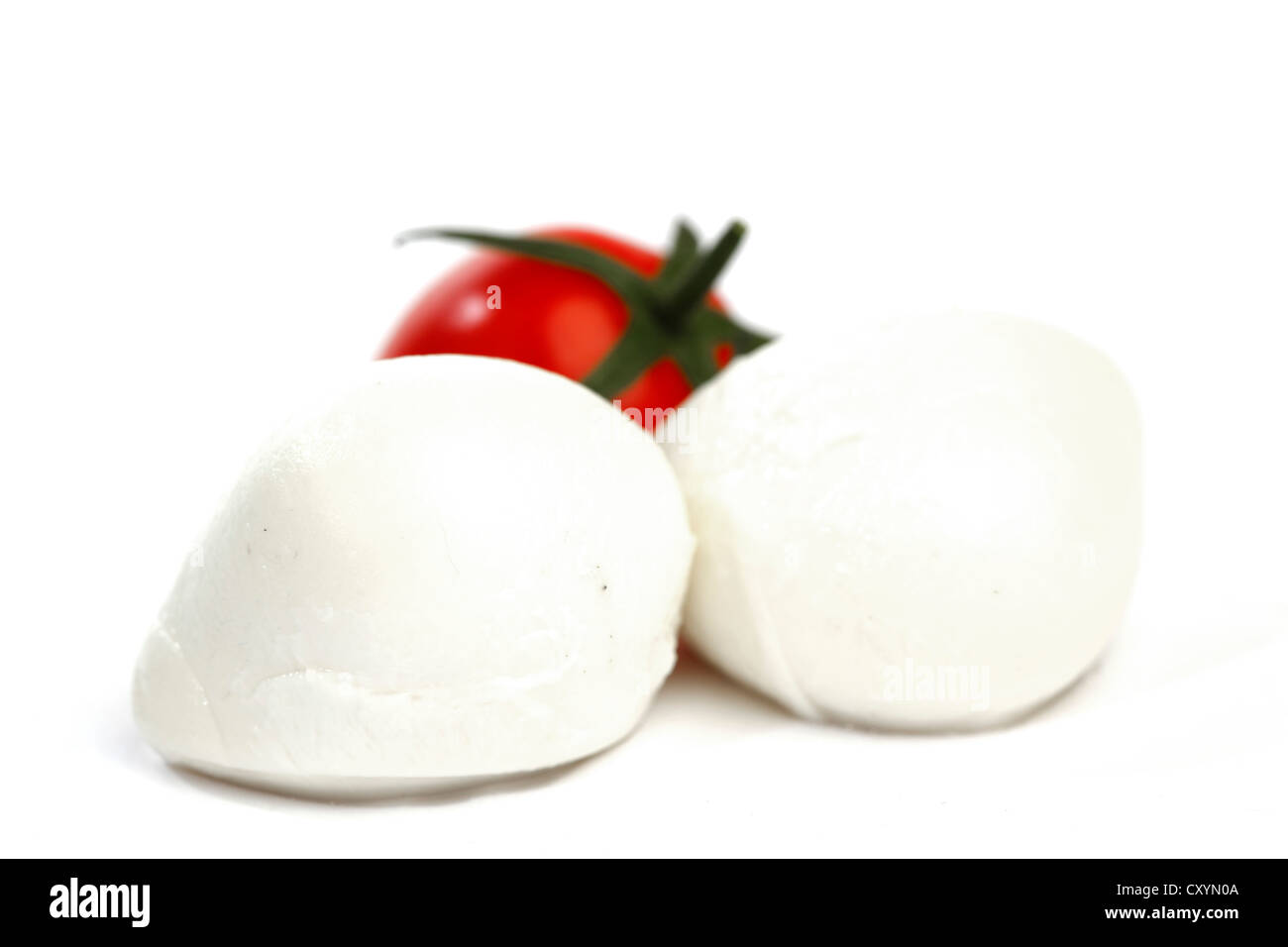 fresh italian mozzarella on white background Stock Photo - Alamy